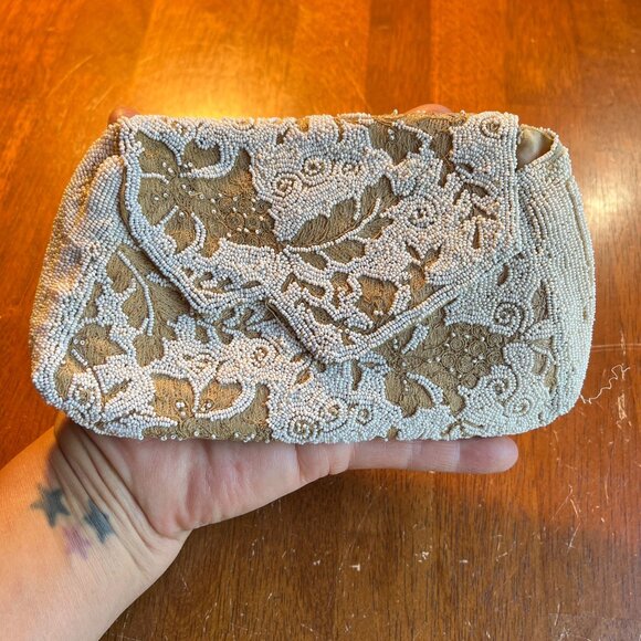 Bags | 192s Handmade Beaded Clutch Purse Belgium Boho Victorian ...
